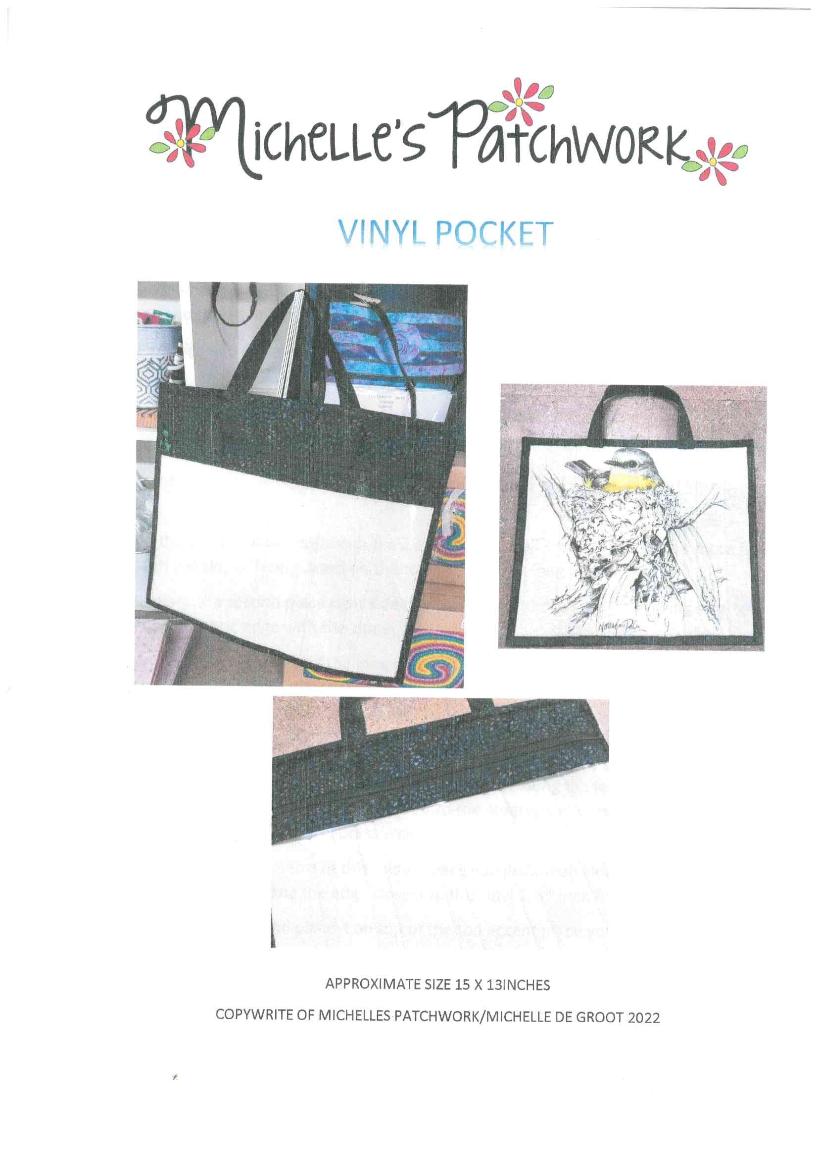 Vinyl Pocket with Handle Pattern | Michelles Patchwork